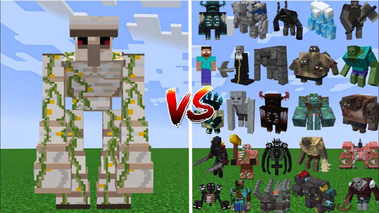 MUTANT IRON GOLEM vs THE MOST MINECRAFT BOSSES | MINECRAFT MOB BATTLE ...