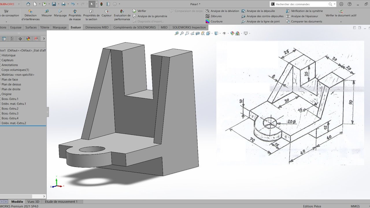 solidworks tutoriel pour débutant exercice d'application - YouTube
