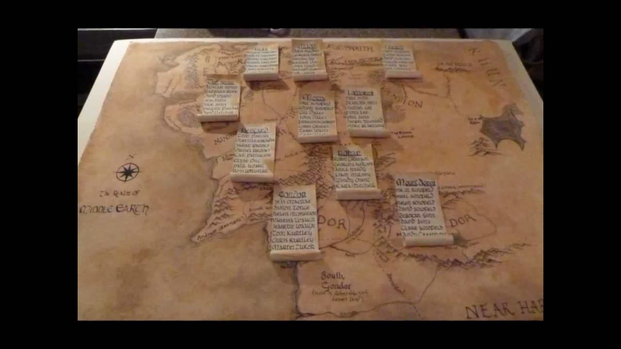 Lord of the Rings themed table plan - YouTube