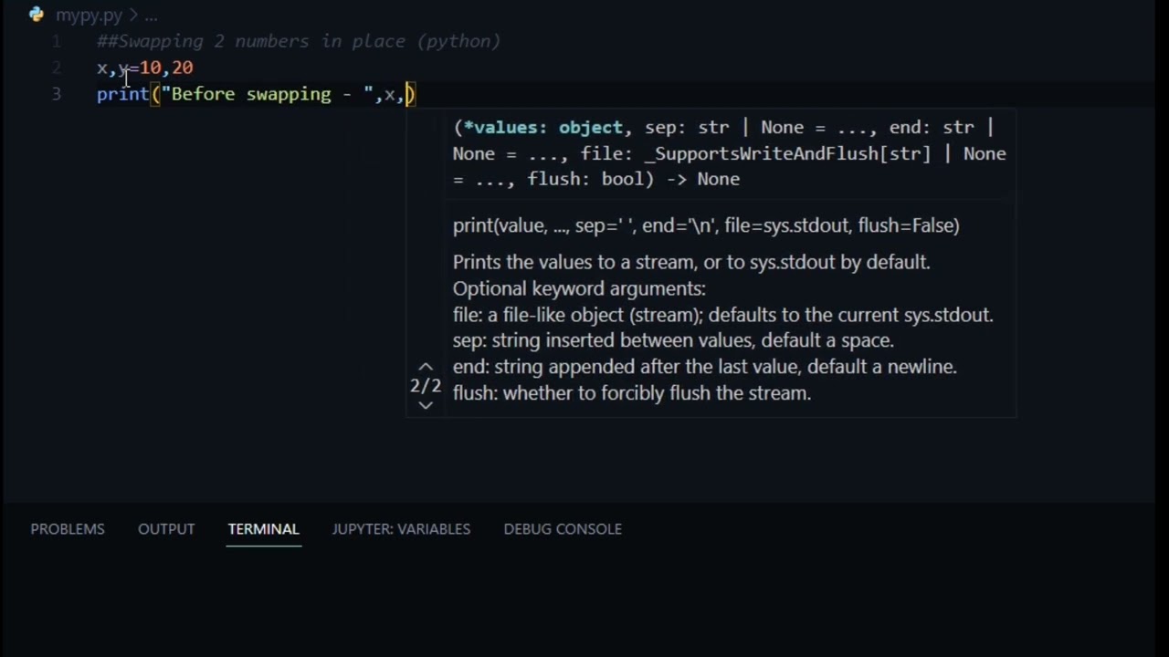 Swapping Two Numbers In Place python python code pythonprogramming Swapping Two Numbers In Place python python code pythonprogramming