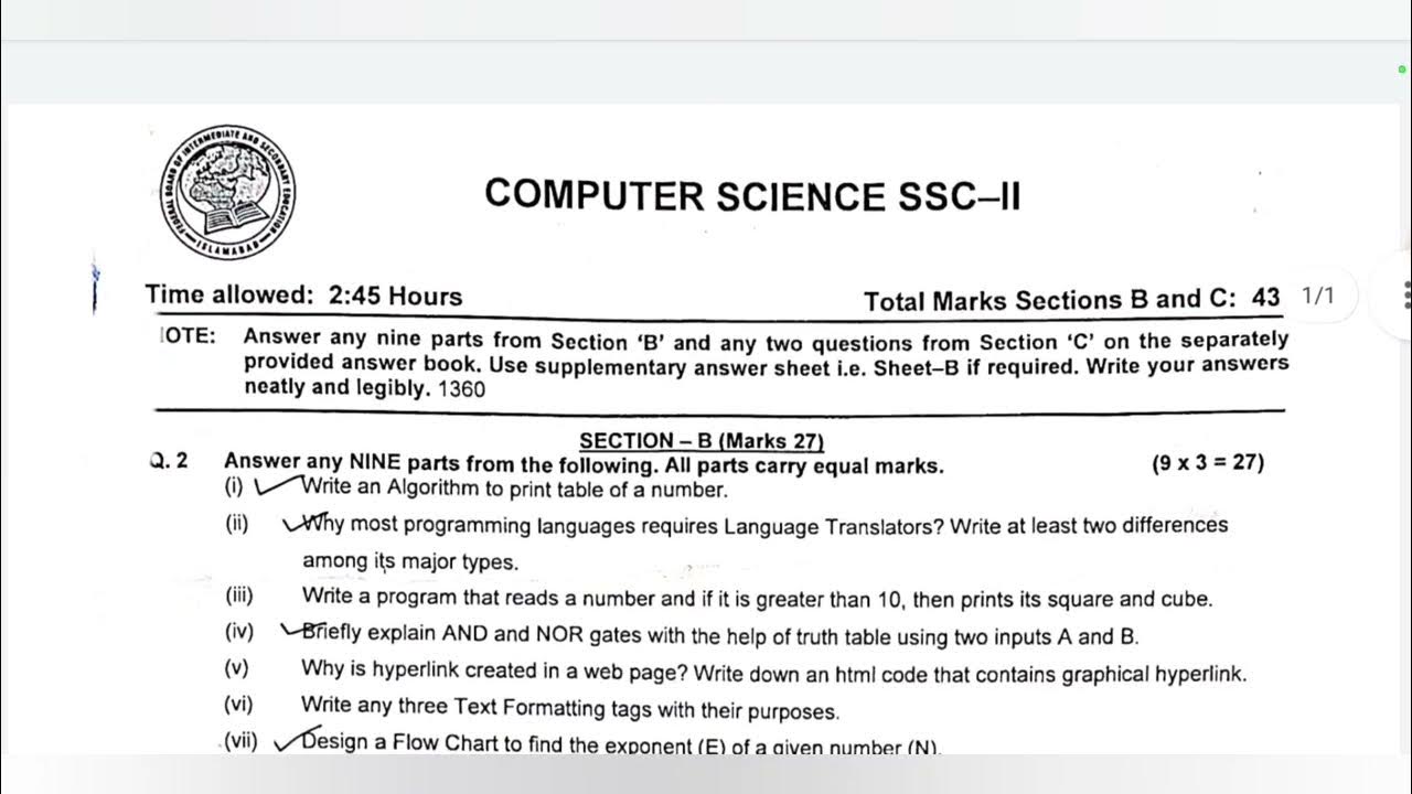Computer Class 10 Paper 2nd Annual Exam 2022 Federal Board Class 10 computer-class-10-paper-2nd-annual-exam-2022-federal-board-class-10