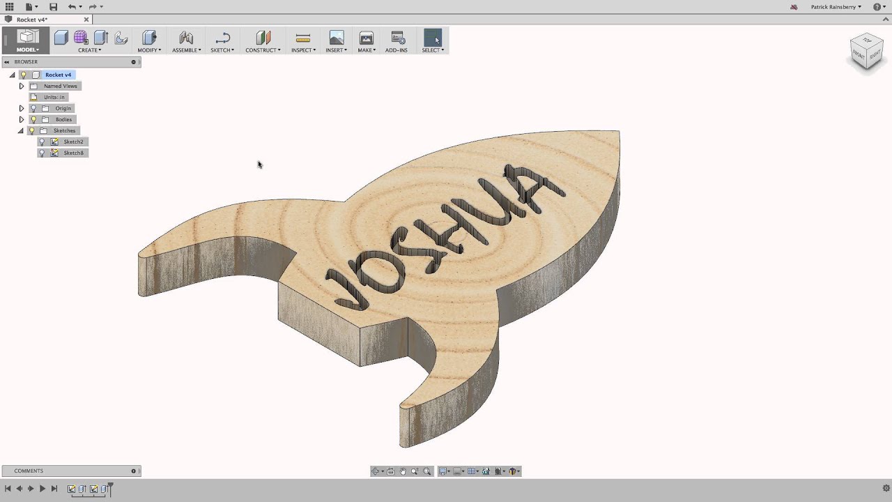 Toy Rocket: Fusion 360, Illustrator, X-Carve - YouTube