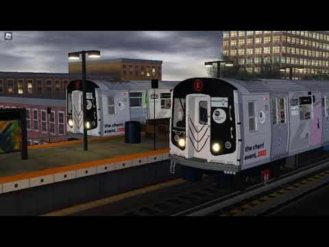 PTA Subway, Cadland bound R160A Double (Cherri) wrapped D & E trains at Fairview Ave - YouTube