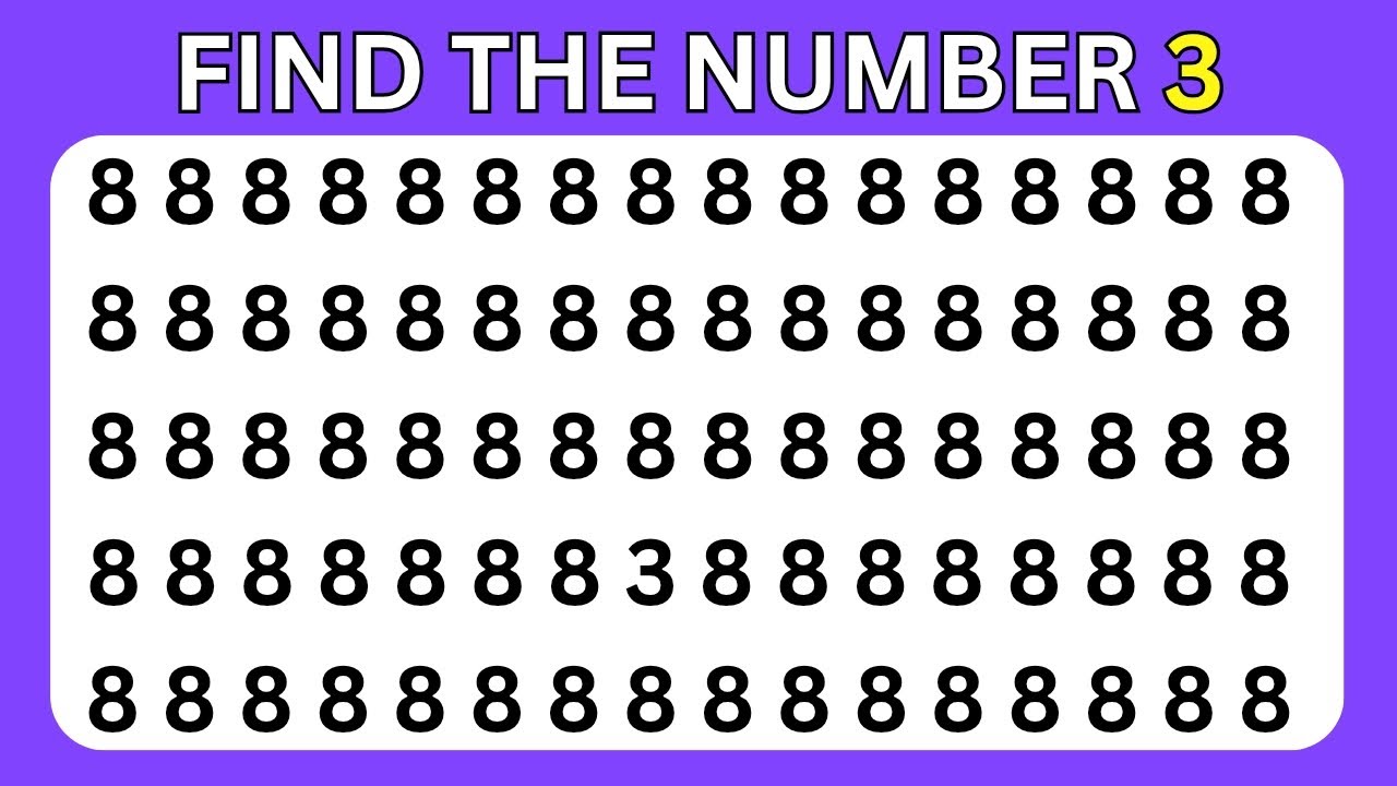 Find The Number 3 | Number & Letter Edition - YouTube