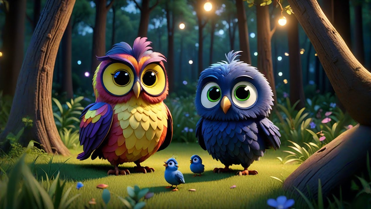 Rainbow Owls Counting Stars | Fun Owl Song for Kids | Magical Nighttime ...
