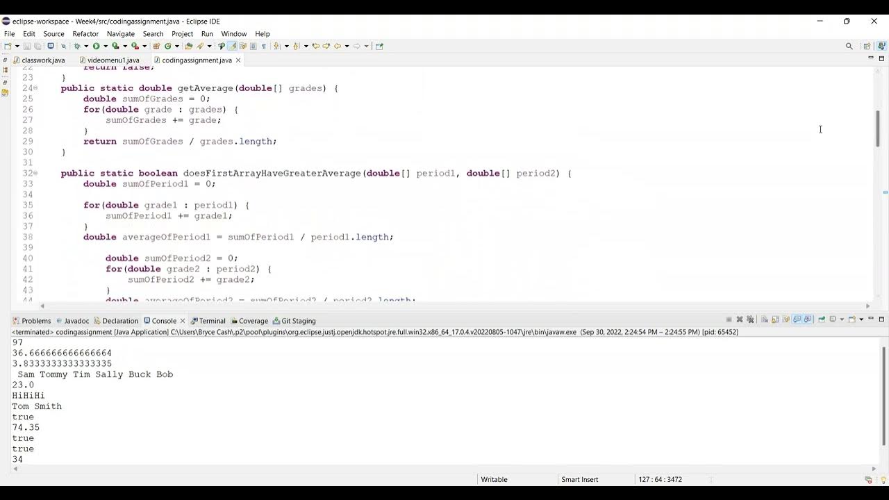 Week 4 Coding Assignment Youtube