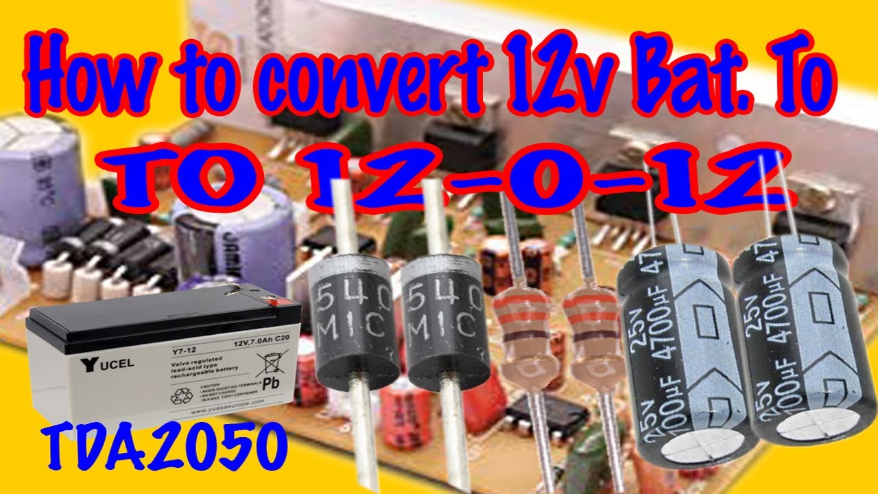 How To Convert 12v Battery To 12 0 12 DC - YouTube