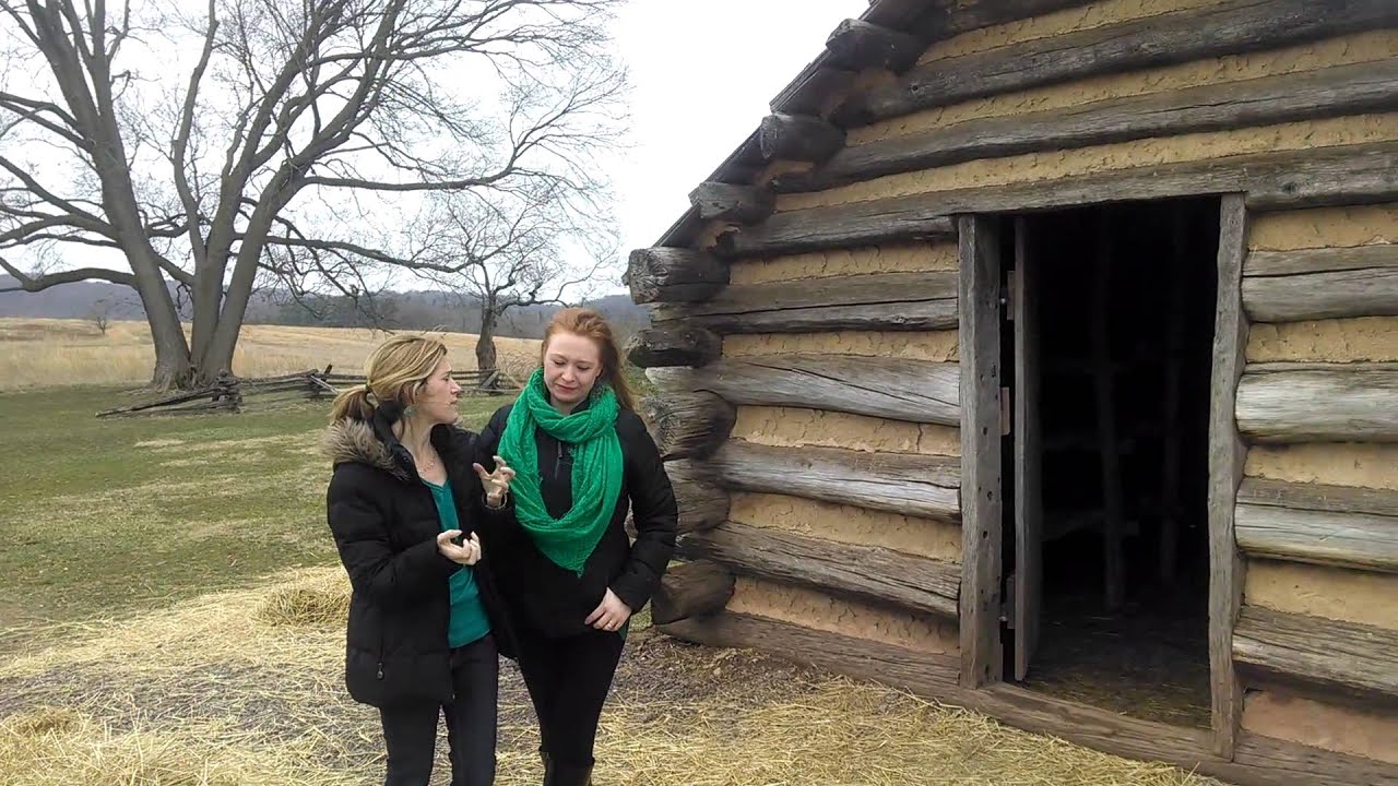 Valley forge log cabin tour - YouTube