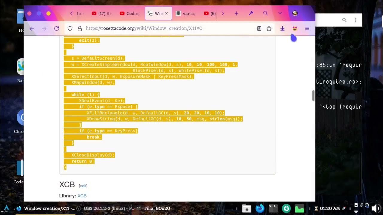 Ruby C Extension - Part 10 - X11 GUI Program in Ruby - YouTube