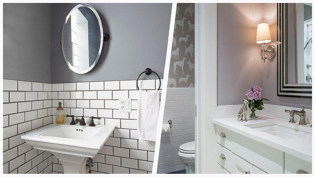 75 White Tile And Subway Tile Powder Room Design Ideas You'll Love ...
