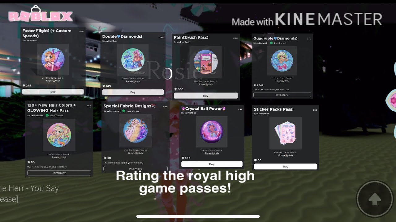 Rating the royal high game passes! ||ROBLOX - YouTube