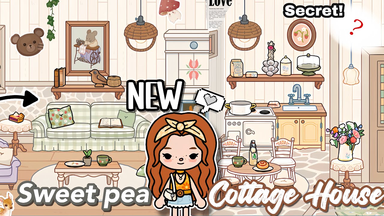 SWEET PEA COTTAGE HOUSE Design🧺Toca Boca House Ideas💫NEW HOUSE [House ...