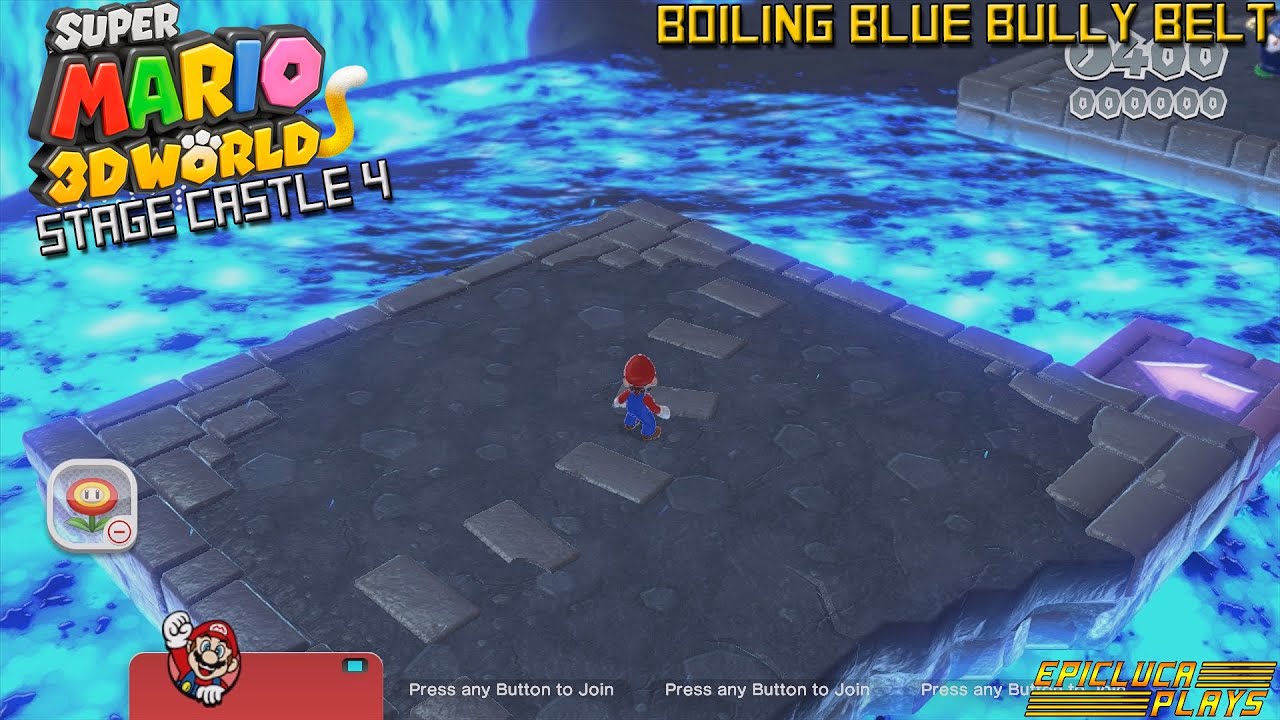 Super Mario 3D World: Stage Castle-4 - Boiling Blue Bully Belt (Wii U ...