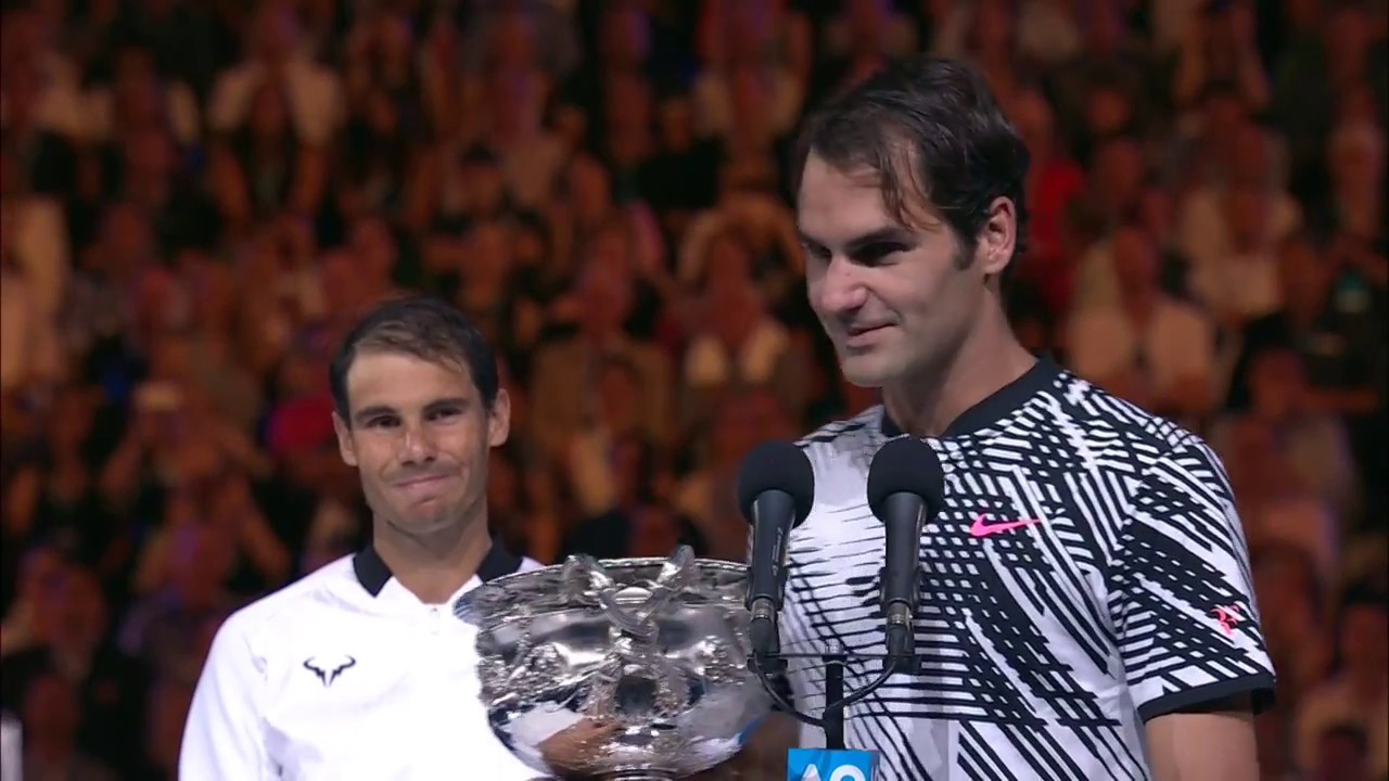 Roger Federer Trophy Ceremony Australian Open 2017 - YouTube