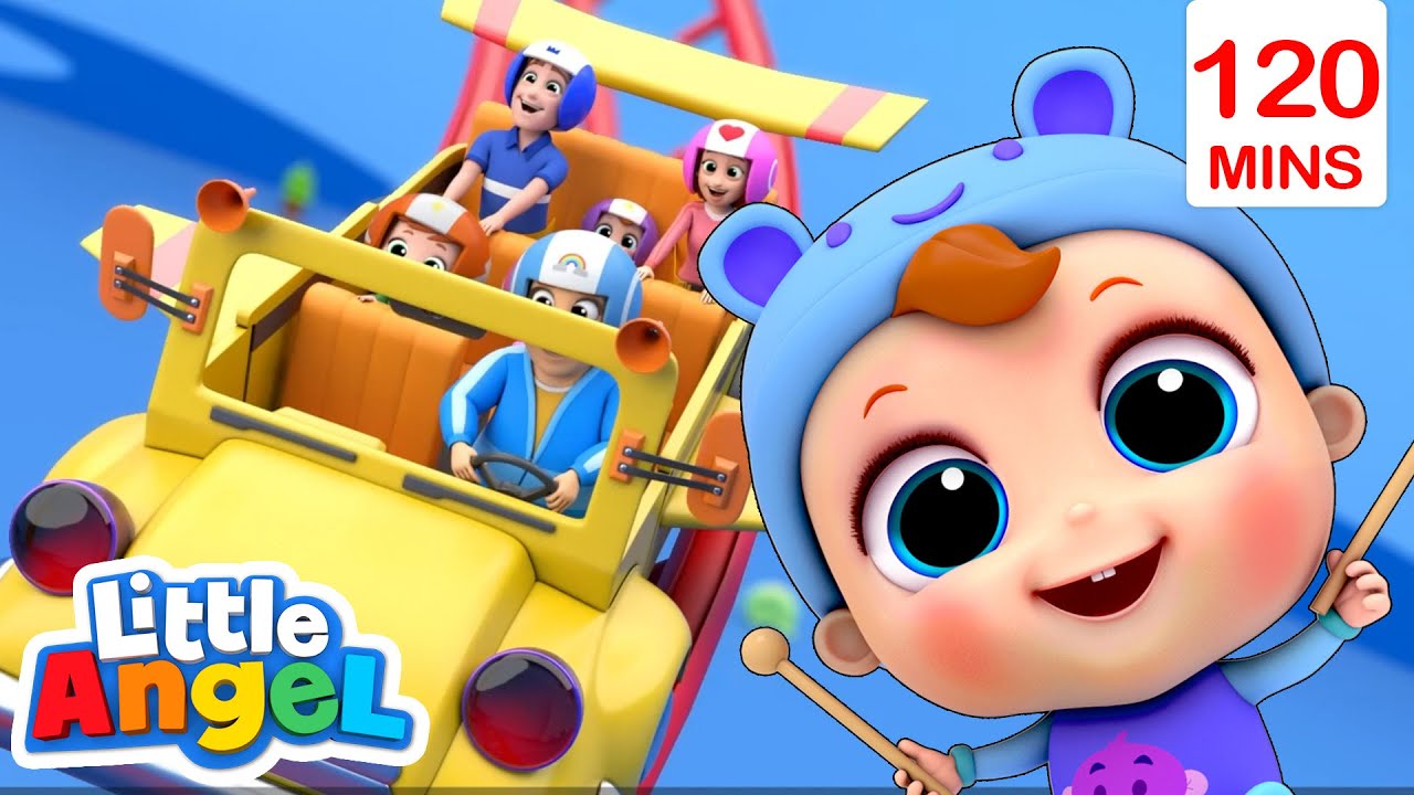 Rollercoaster BUS RIDE | Little Angel | 🚌Wheels on the BUS Songs! | 🚌 ...