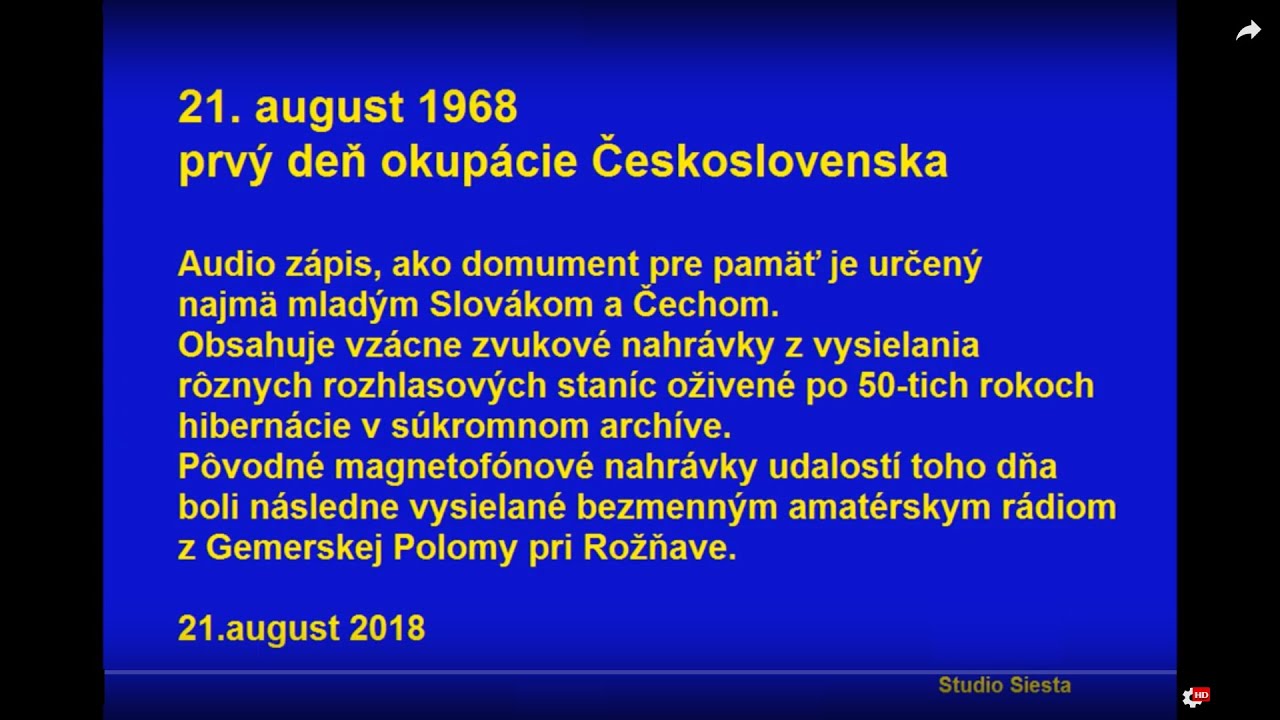 21. august 1968 - prvý deň okupácie Československa - YouTube