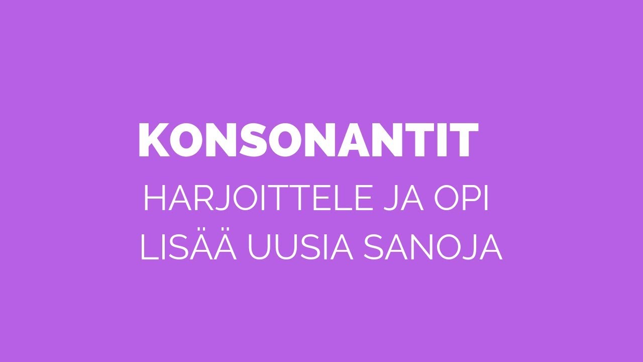 Konsonantit - YouTube