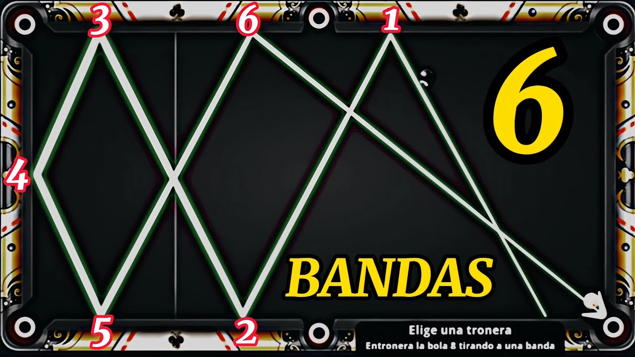 8 ball pool TUTORIAL TRICK SHOT 6 bandas - YouTube