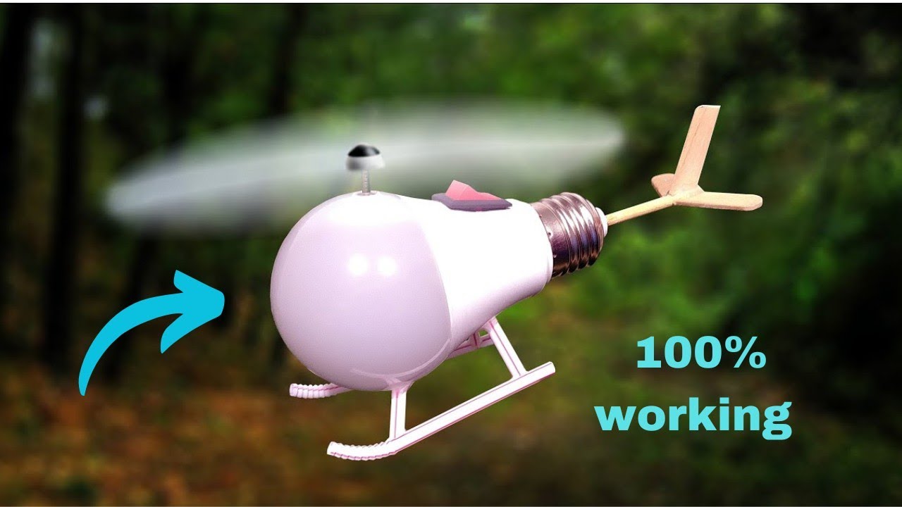 How to make mini powerful helicopter with LED lights at home | how to ...
