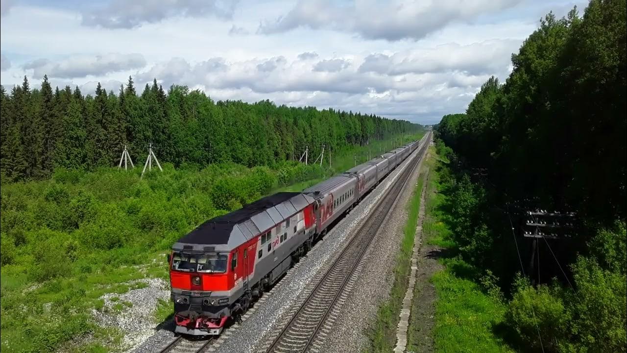 "Под крик чаек" ТЭП70-0517 с пассажирским поездом №021Н "Полярная ...
