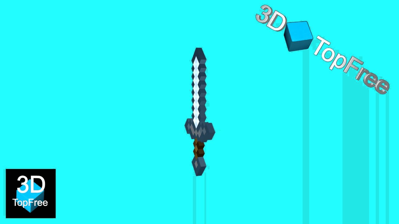 Minecraft sword - 3D Free Models - (c4d obj 3ds ) - www.3dtopfree.com ...