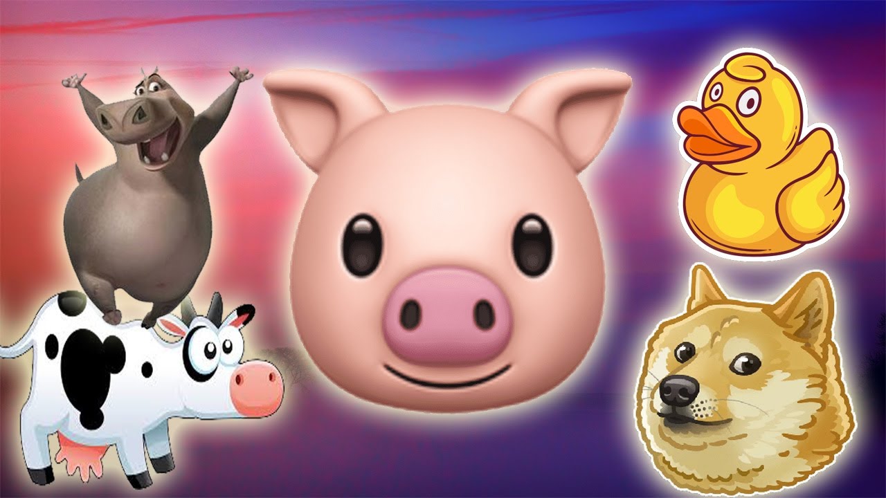 Discover familiar animals: pig, duck, cow, dog, hippo - Farm Animal ...