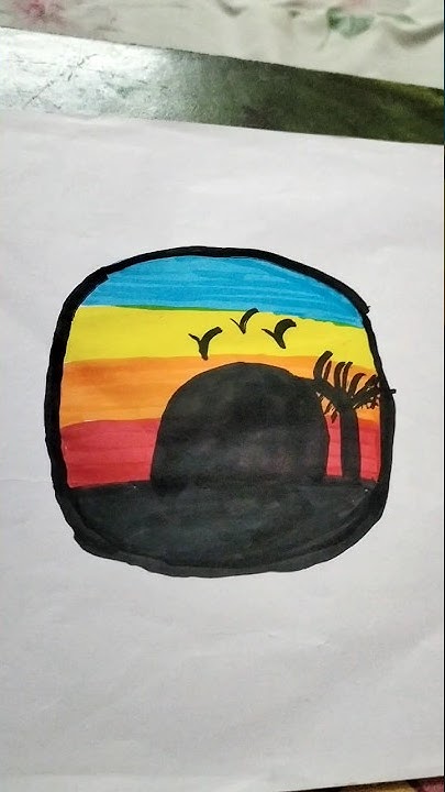 drawing a colorful sunset drawing - YouTube