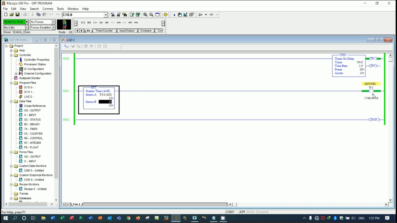 RSLogix tutorial GRT Greater than function - YouTube