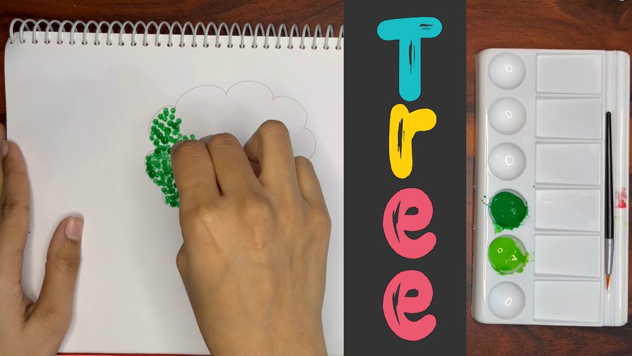How to make tree with water color and sheet | Rubber Pencil - YouTube