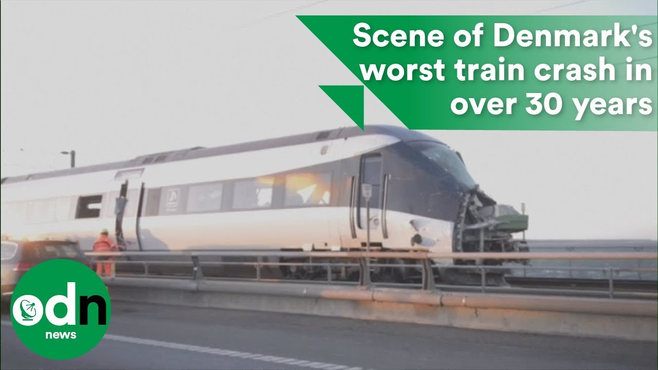 Scene of Denmark's worst train crash in over 30 years - YouTube