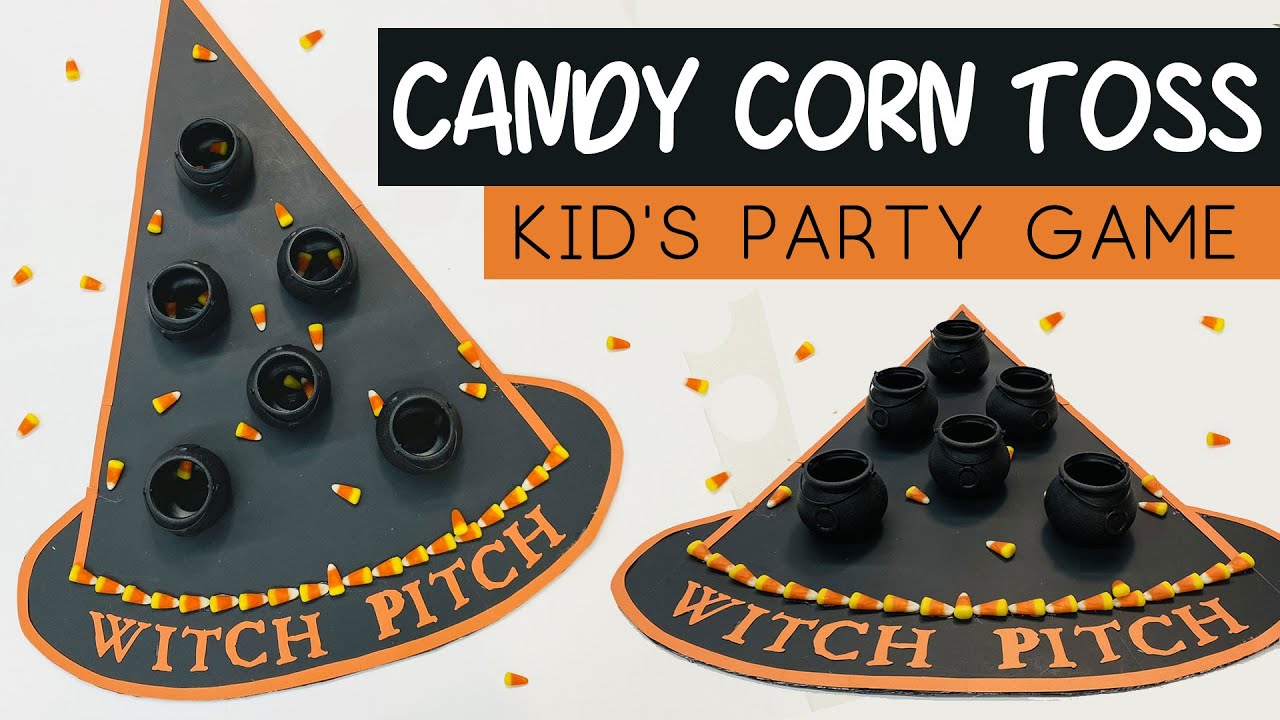 DIY Halloween Games for Kids | “Witch Pitch” Candy Corn Toss - YouTube