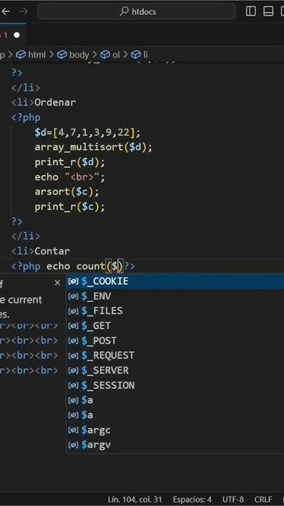 Contar Los Elementos De Un Array En Php Php Coding Tutorial Array