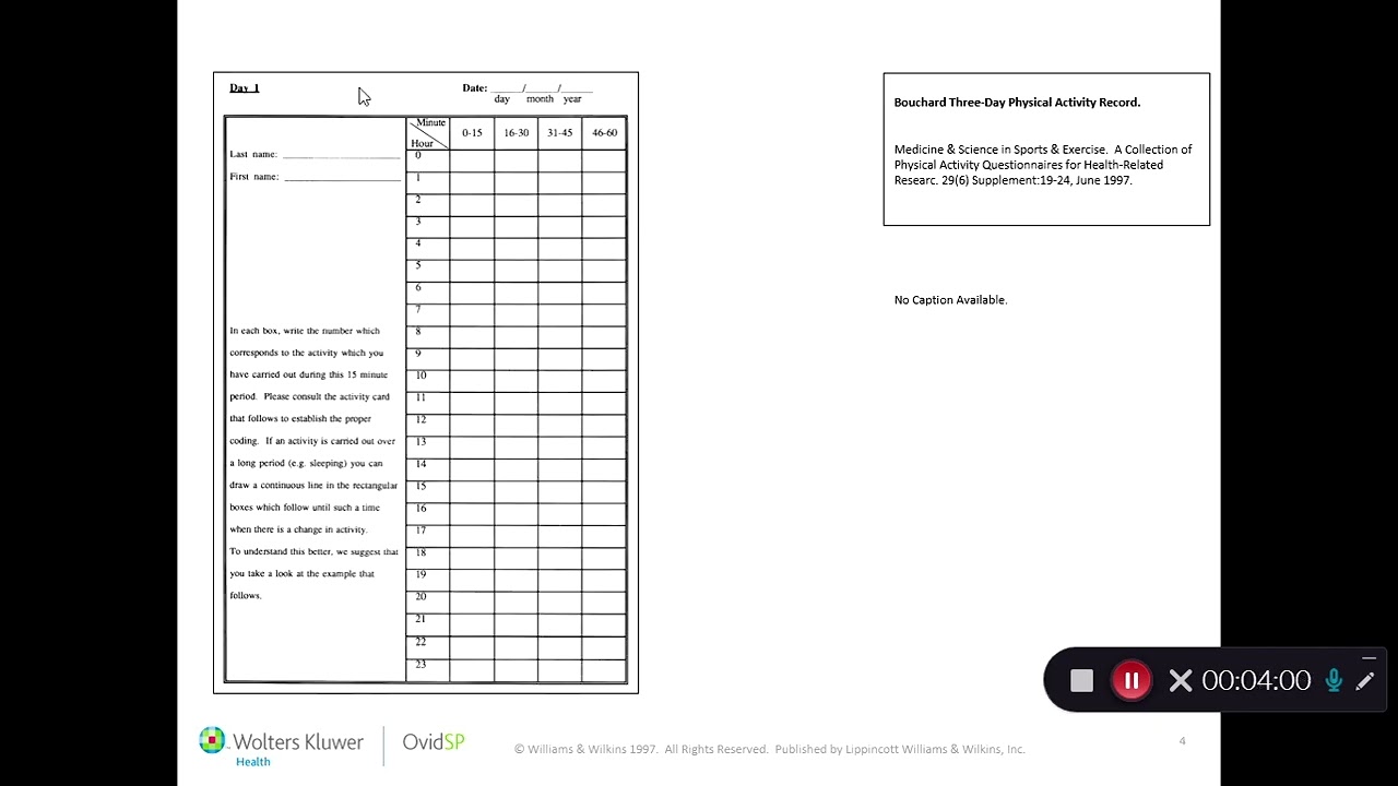 How to: Bouchard Physical Activity Log - YouTube