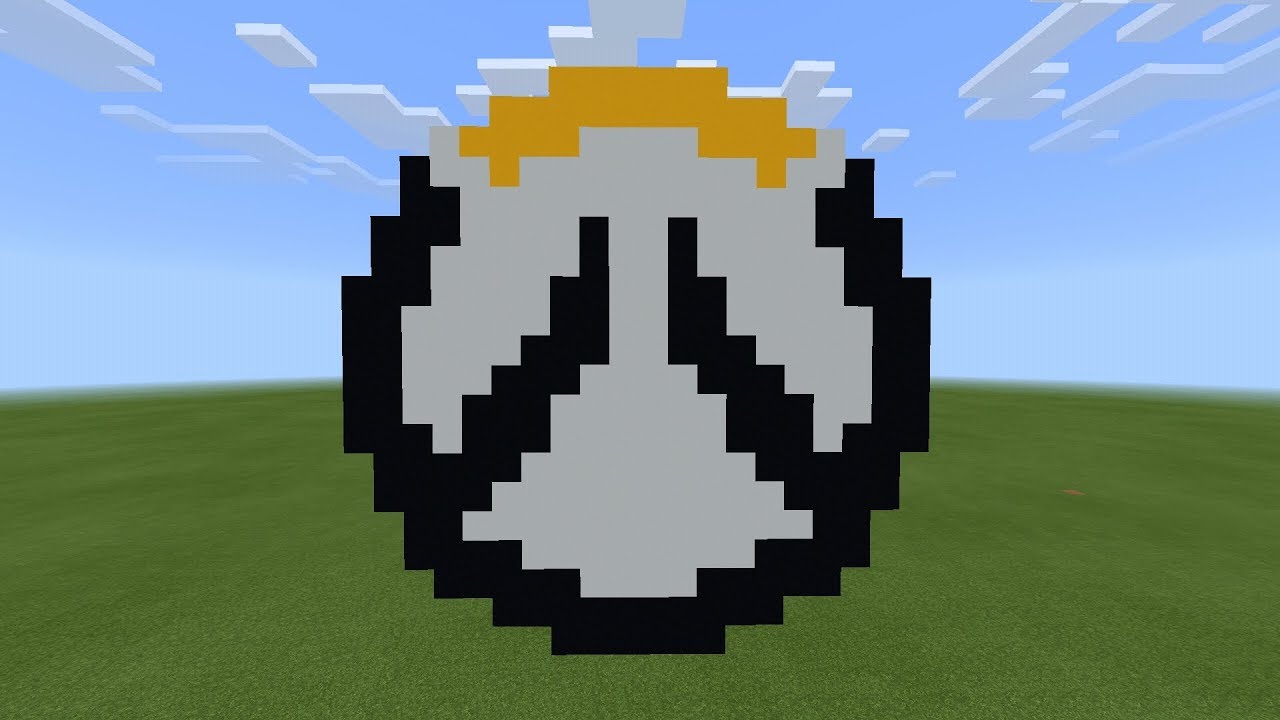 Minecraft Tutorial:How To Make Overwatch Logo Pixel Art - YouTube