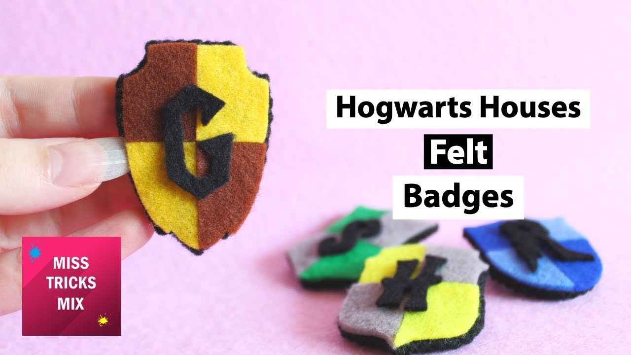 HOGWARTS House Felt Badges | Halloween Crafts | Felt Craft. - YouTube