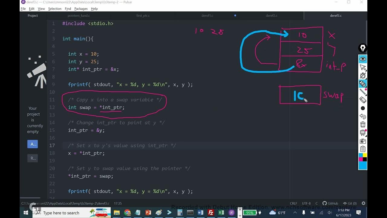 Visualize It 4 2 1 C Pointer Dereferencing Example Youtube