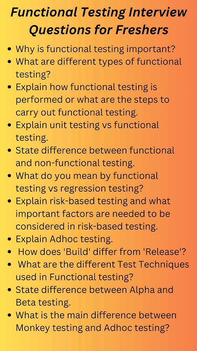 Functional Testing Interview Questions For Freshers Functionaltesting Freshers Interview