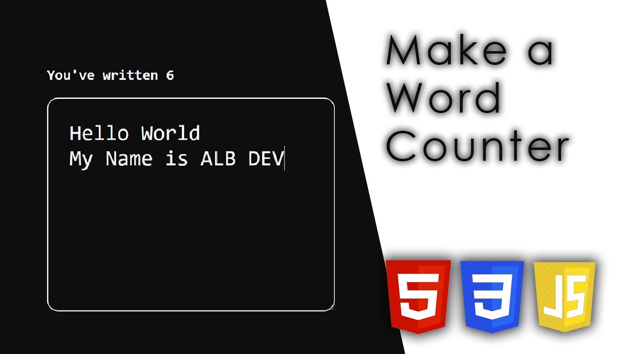 Make A Word Counter With Html Css And Js In One Line Of Code 1888