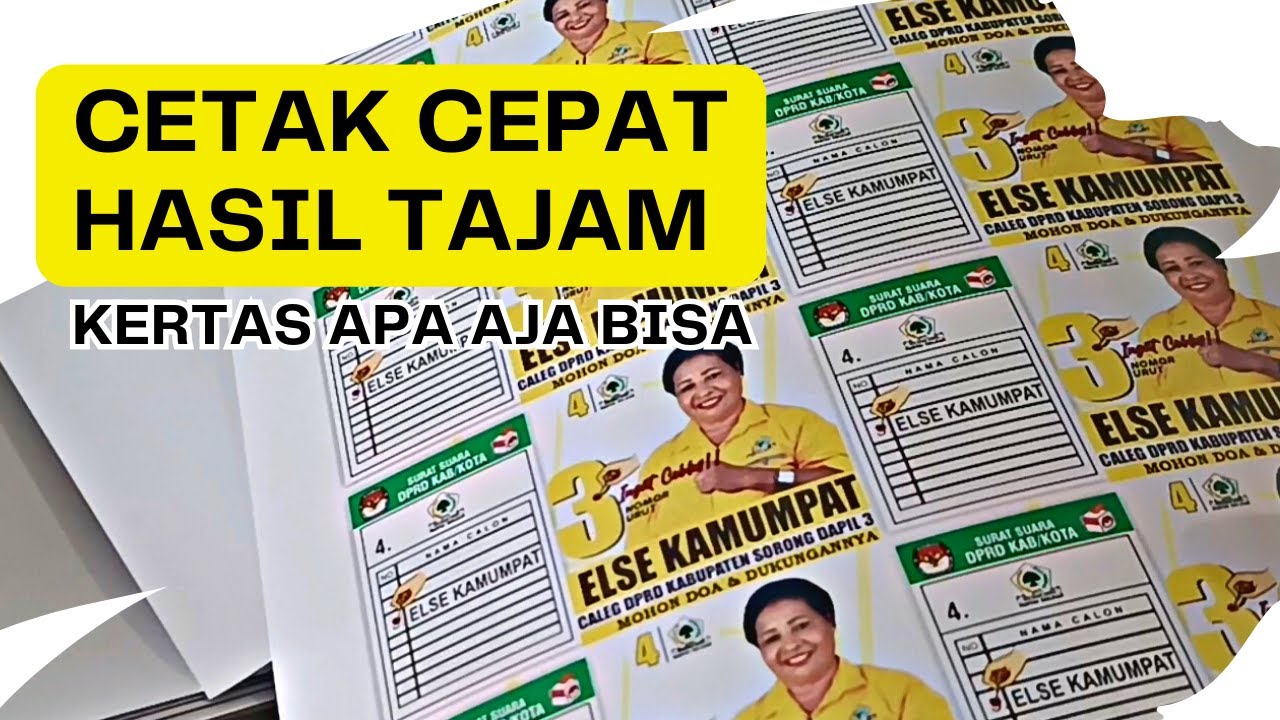 CARA CETAK KARTU NAMA PAKAI PRINTER UNTUK PEMILU DI PAPUA - YouTube