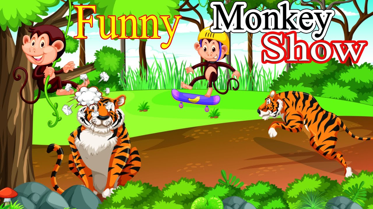 The Monkey Prank With Tiger | FUNNY CARTOON | Animals CARTOON | Monkey ...