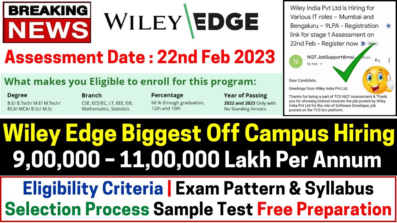 Wiley India Pvt Ltd Started Bulk Hiring for Various IT Roles ...