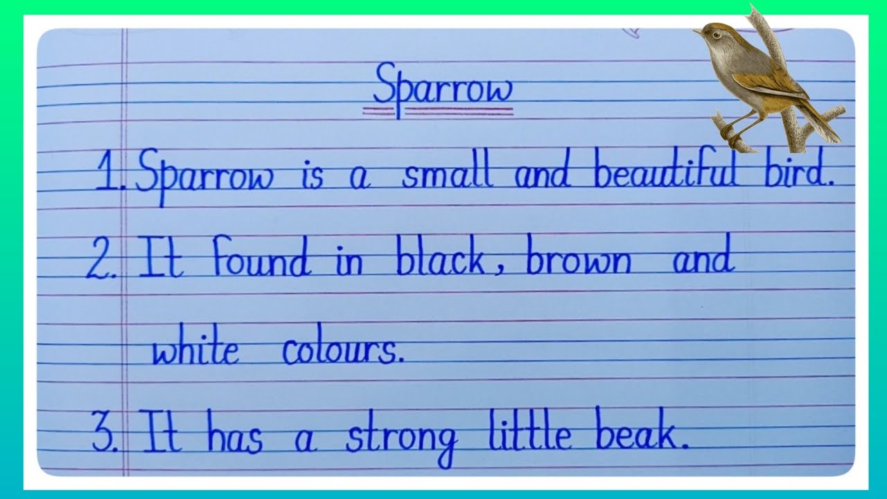 10 Lines Essay On Sparrow l Essay On World Sparrow Day l Sparrow Essay ...