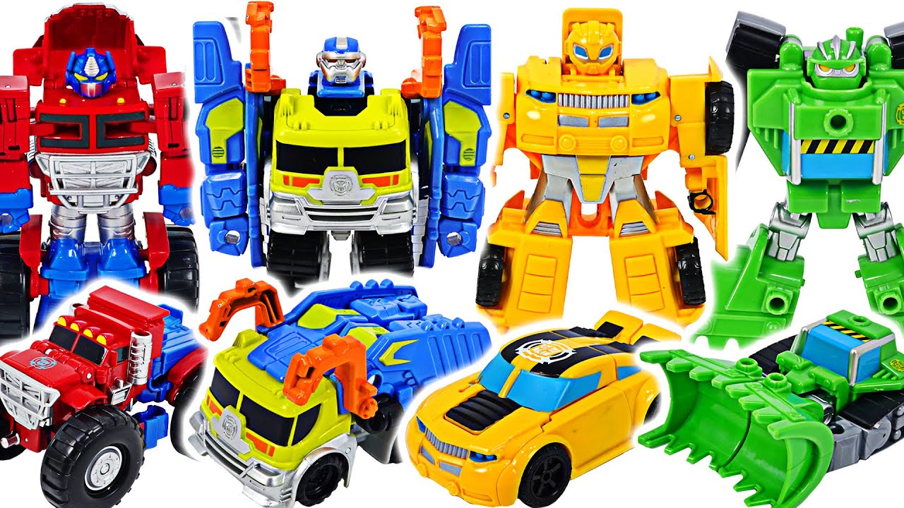 Transformers Rescue Bots Salvage and Bumblebee! Defeat giant chameleon ...