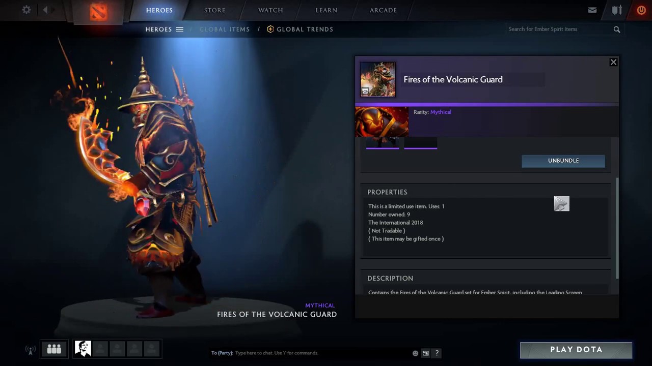 Fires of the Volcanic Guard International 2018 Ember Spirit Collectors ...