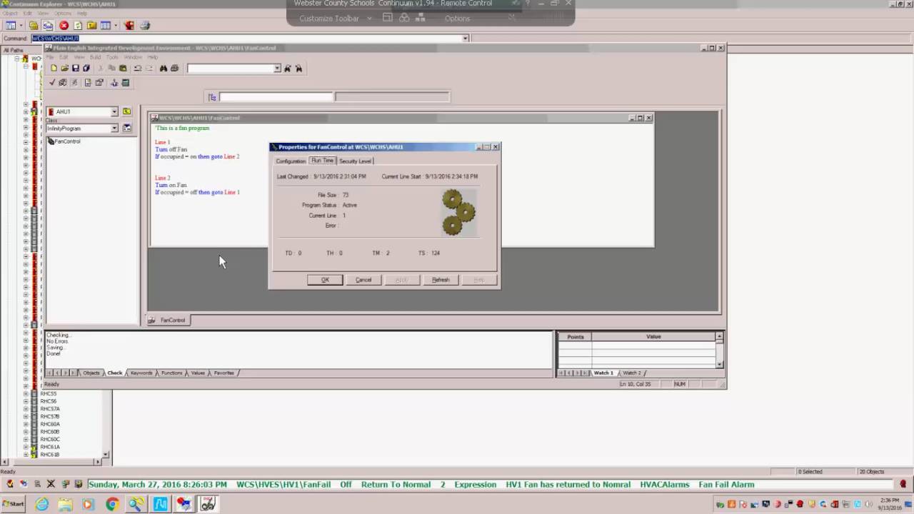 Andover Continuum/Cyberstation Video 15 - Basics of Plain English ...