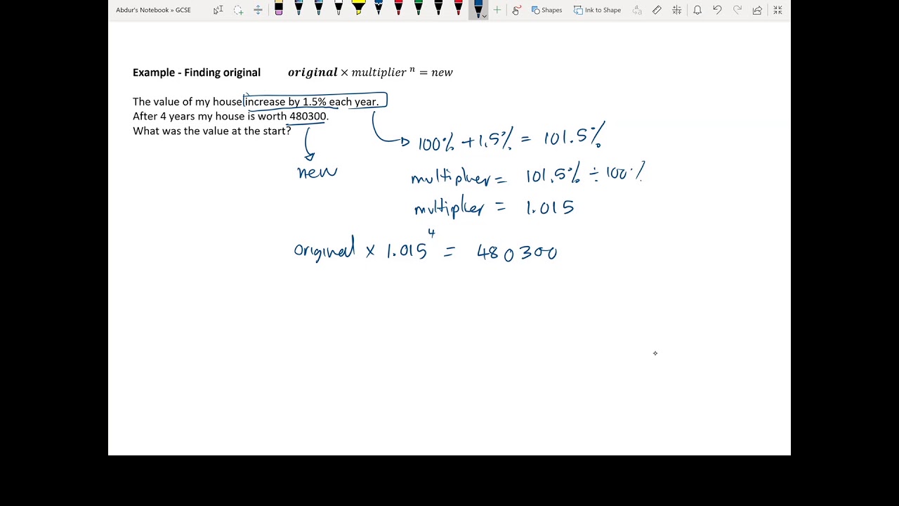 Compound Interest Finding Original Amount - YouTube