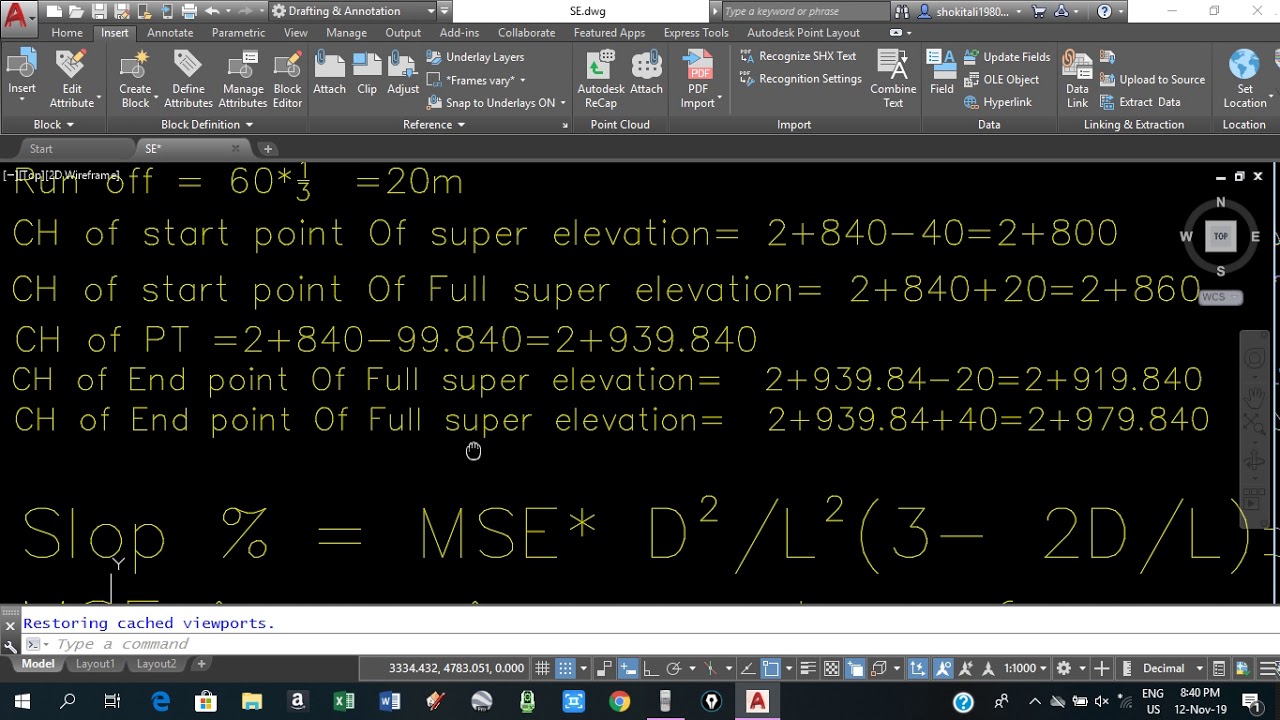 Super elevation calculation - YouTube