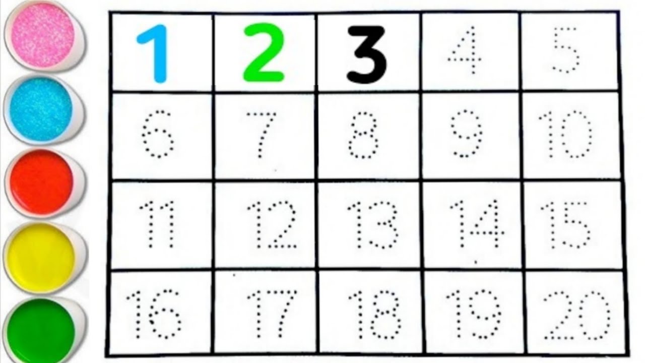 123, counting numbers, 123 drawing, learn to count, 1 to 100, ginti ...