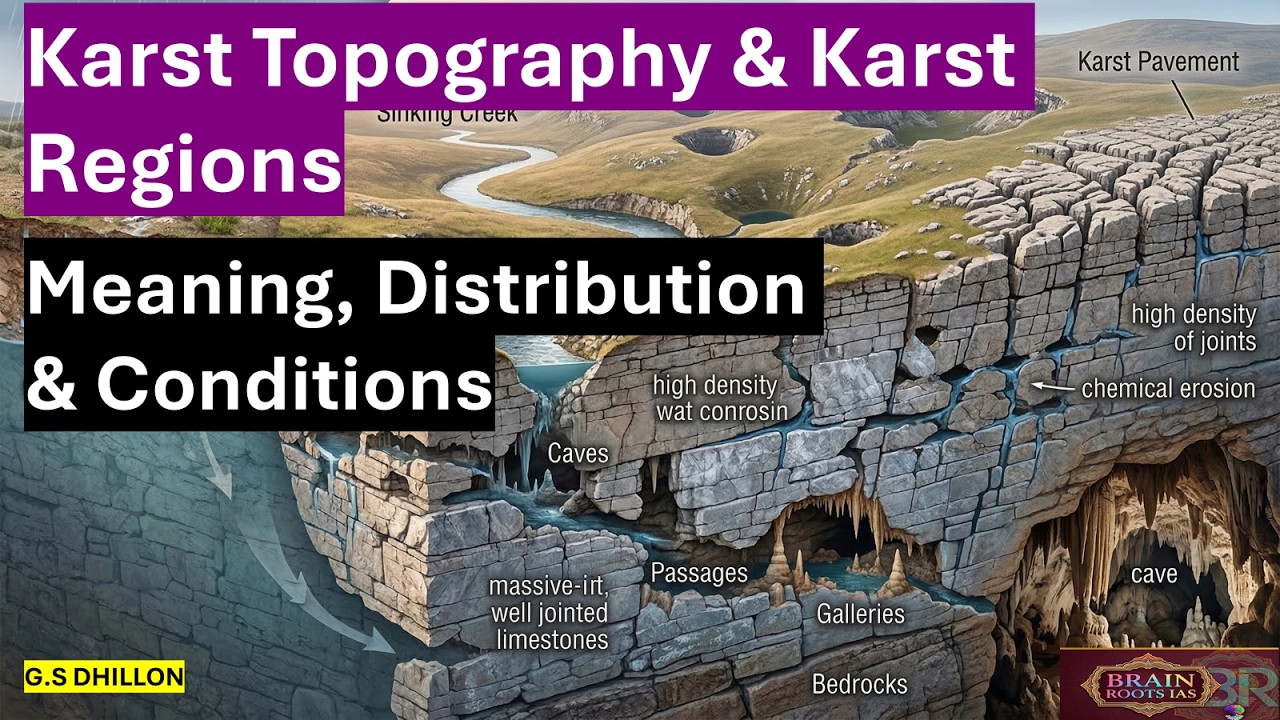 L92: Karst Landscape Formation | Chemical Weathering of Limestone UPSC ...