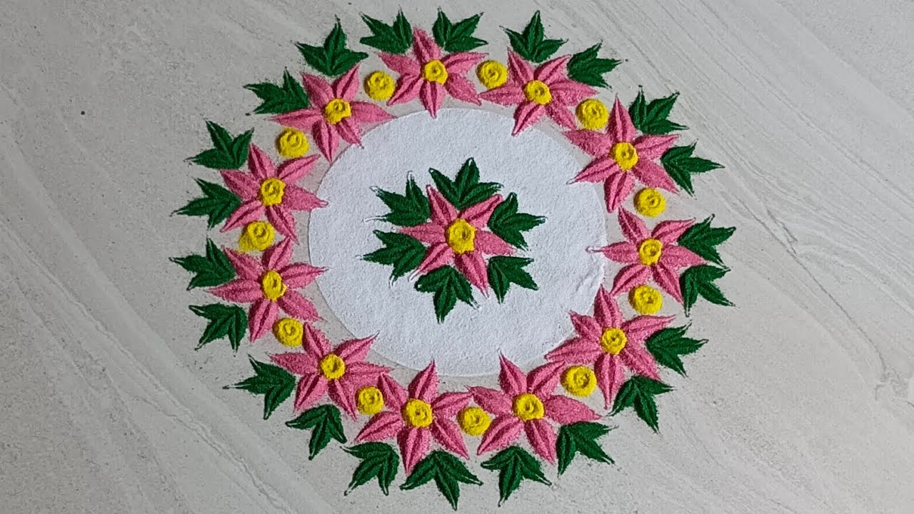 beautiful rangoli tutorial for beginners - YouTube